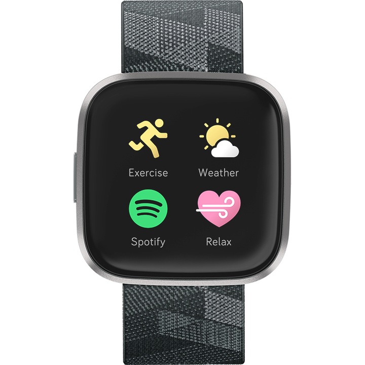 Ceas smartwatch Fitbit Versa 2 Special Edition, NFC, Smoke Woven - eMAG.ro