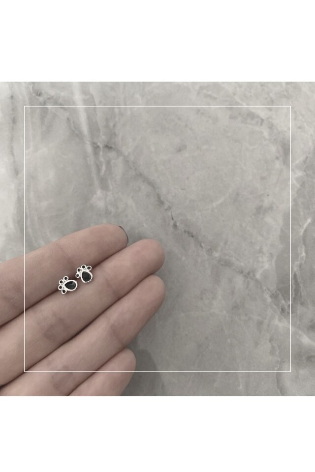 Cercei din argint 925 Paw in forma de labuta de catel sau pisica - eMAG.ro