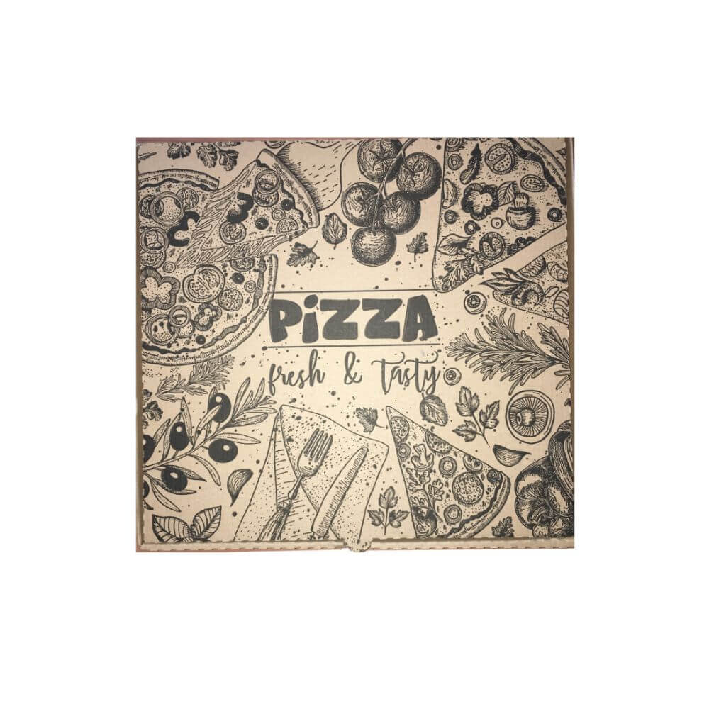 Set 100 Cutii Pizza Corolla Packaging, 24x3.5x24 cm, Model Pizza Fresh ...