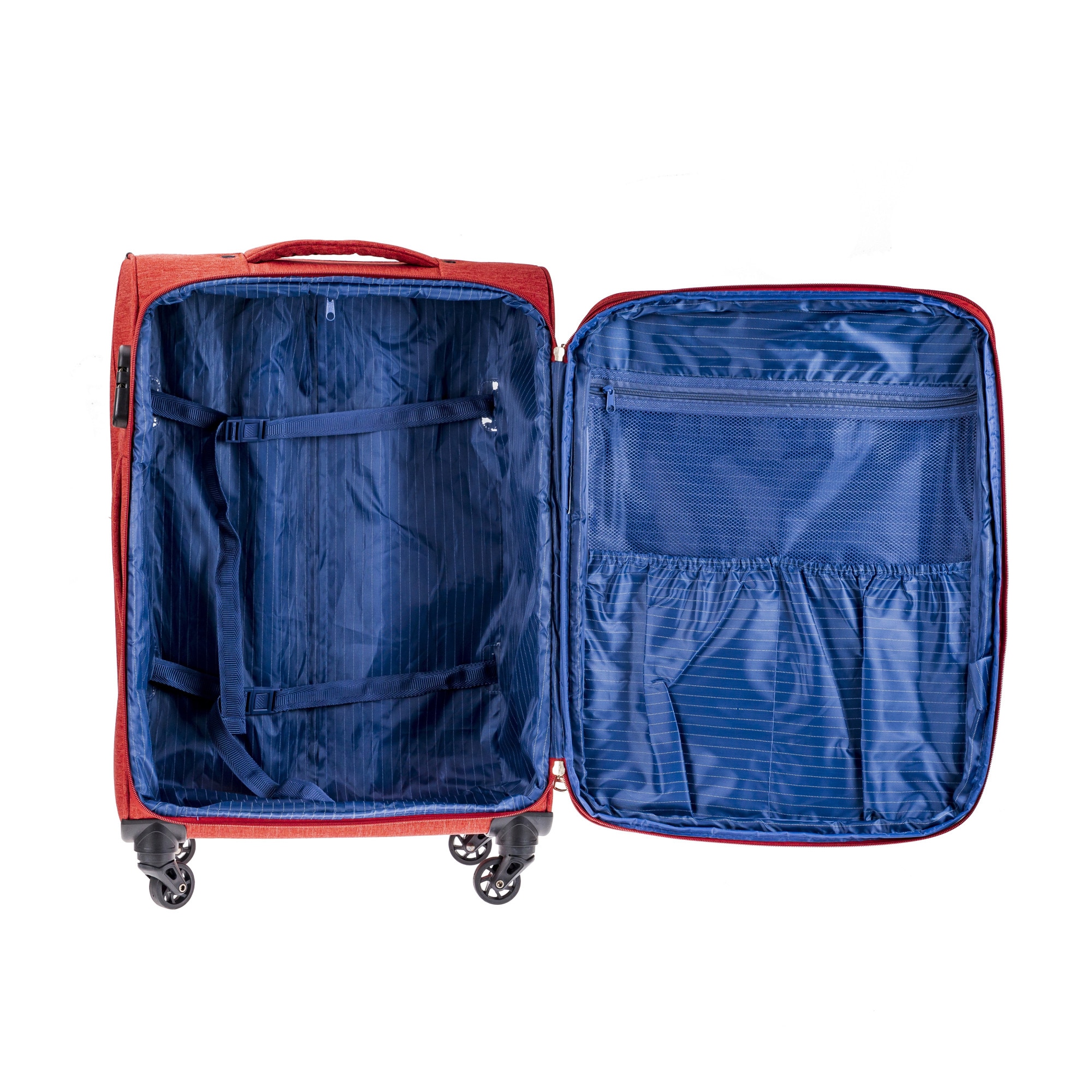 Troler Orlacs, Camry, cu 4 roti multidirectionale 360, 55 cm, Rosu ...