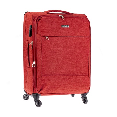Troler Orlacs, Camry, cu 4 roti multidirectionale 360, 55 cm, Rosu ...