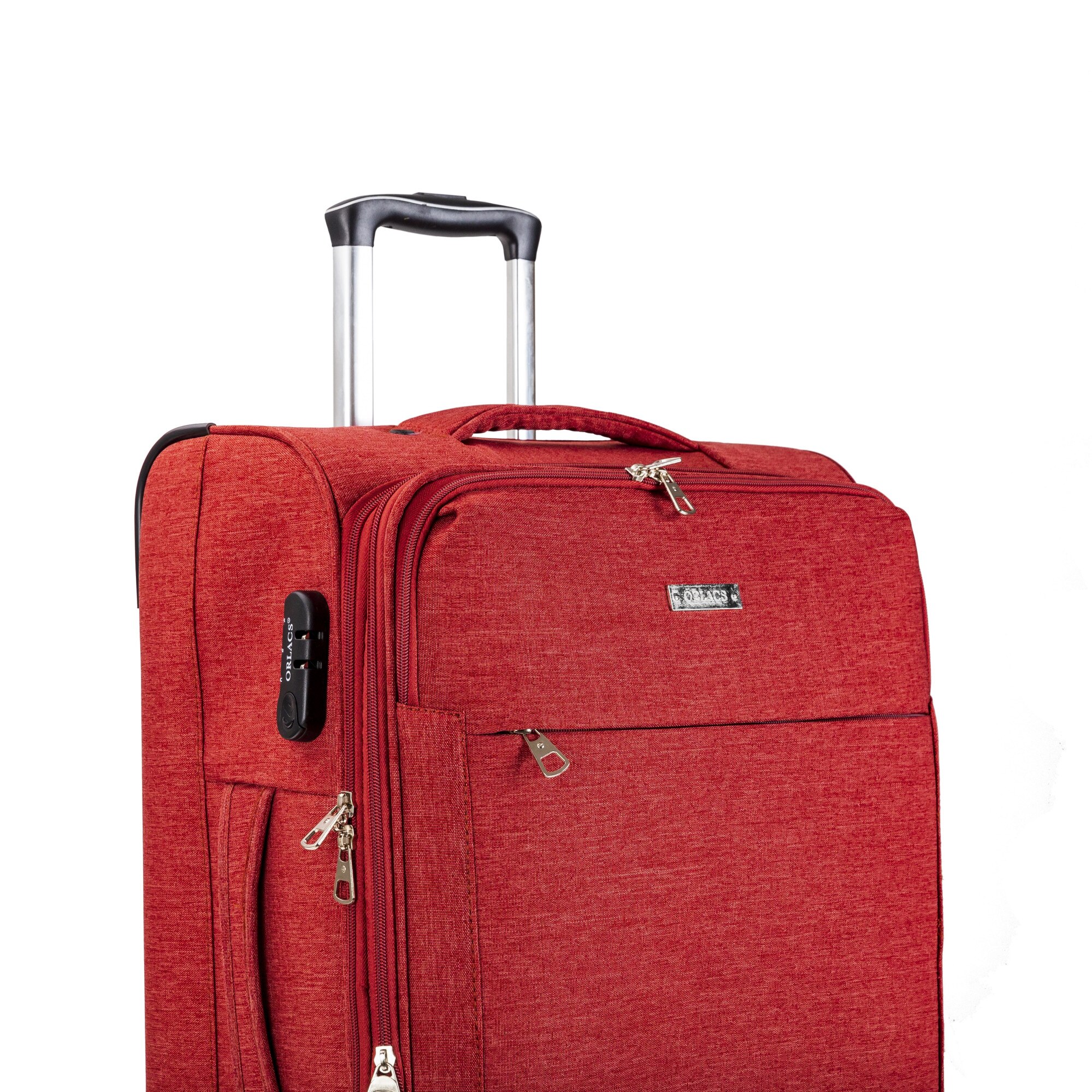 Troler Orlacs, Camry, cu 4 roti multidirectionale 360, 55 cm, Rosu ...