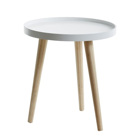 Masa de colt, diametru 40, alb/natur - eMAG.ro