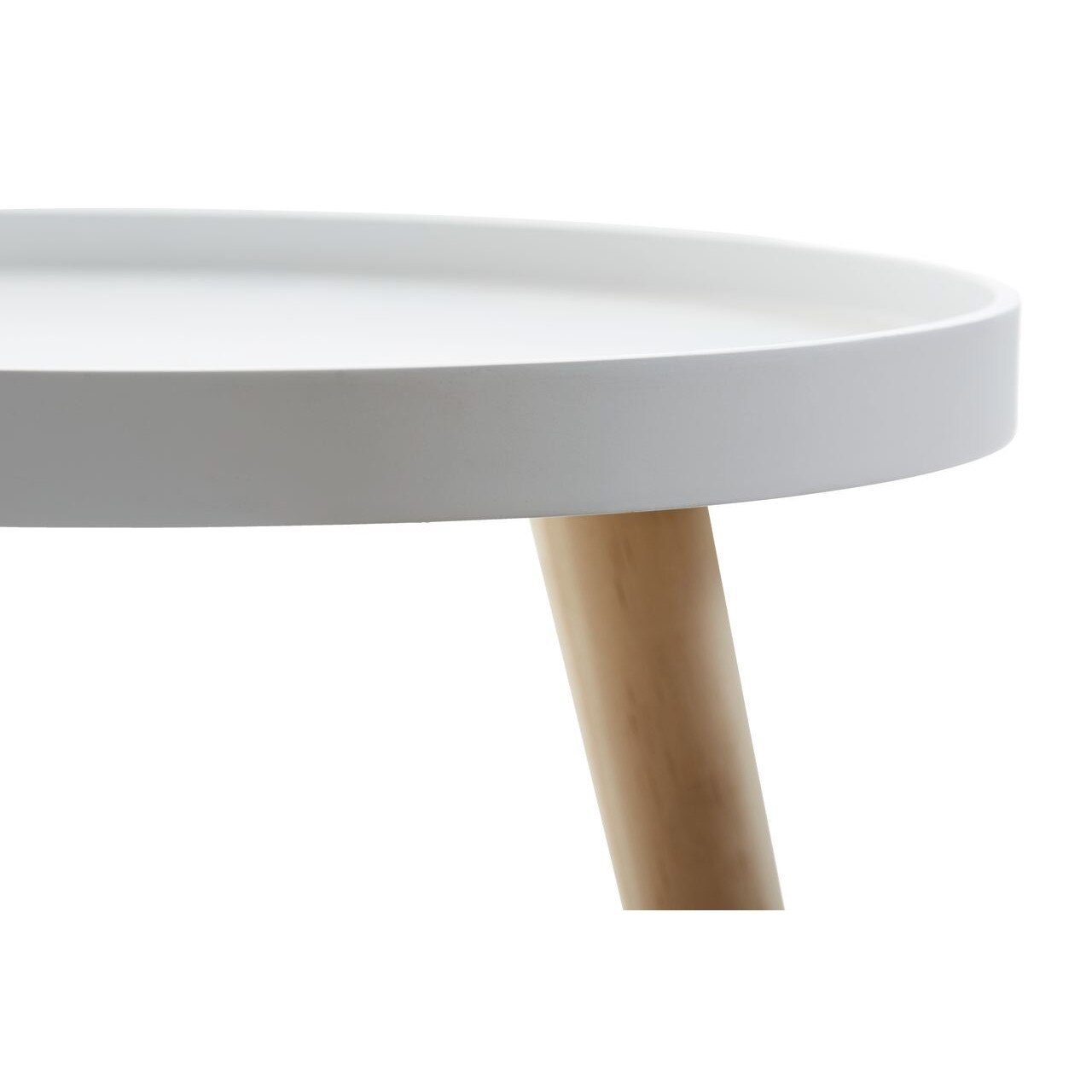 Masa de colt, diametru 40, alb/natur - eMAG.ro