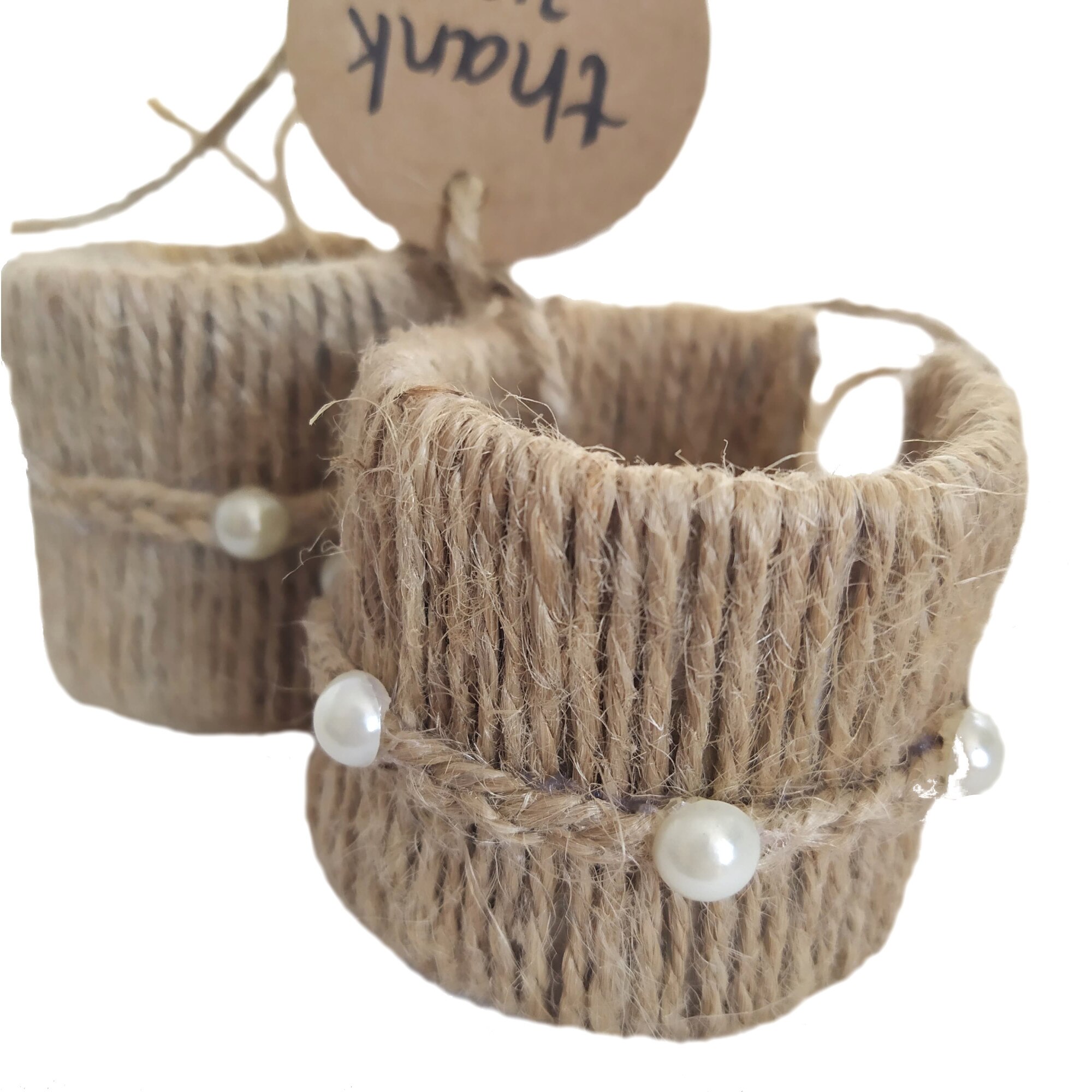 Set inele pentru perdele realizate manual, Lucille Craftshop, Iuta, 6 x ...