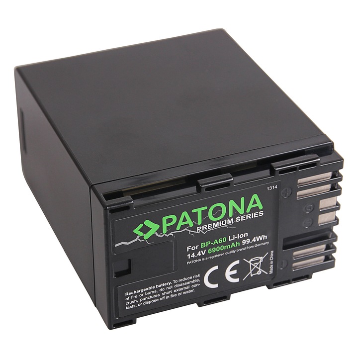 Acumulator PATONA Premium tip Canon BP-A60 EOS C200 C300 Mark II - eMAG.ro
