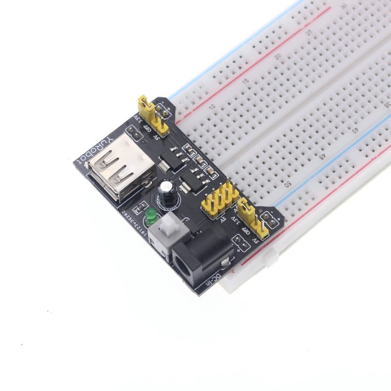 Kit breadboard 830 gauri + 65 fire + modul tensiune alimentare MB102 ...