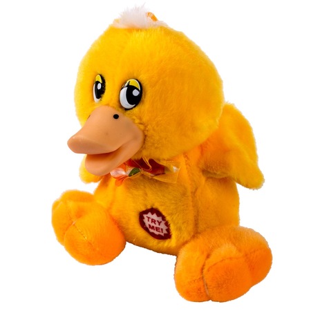 Jucarie din plus cu sunet, tip pui, galben, 15 cm - eMAG.ro