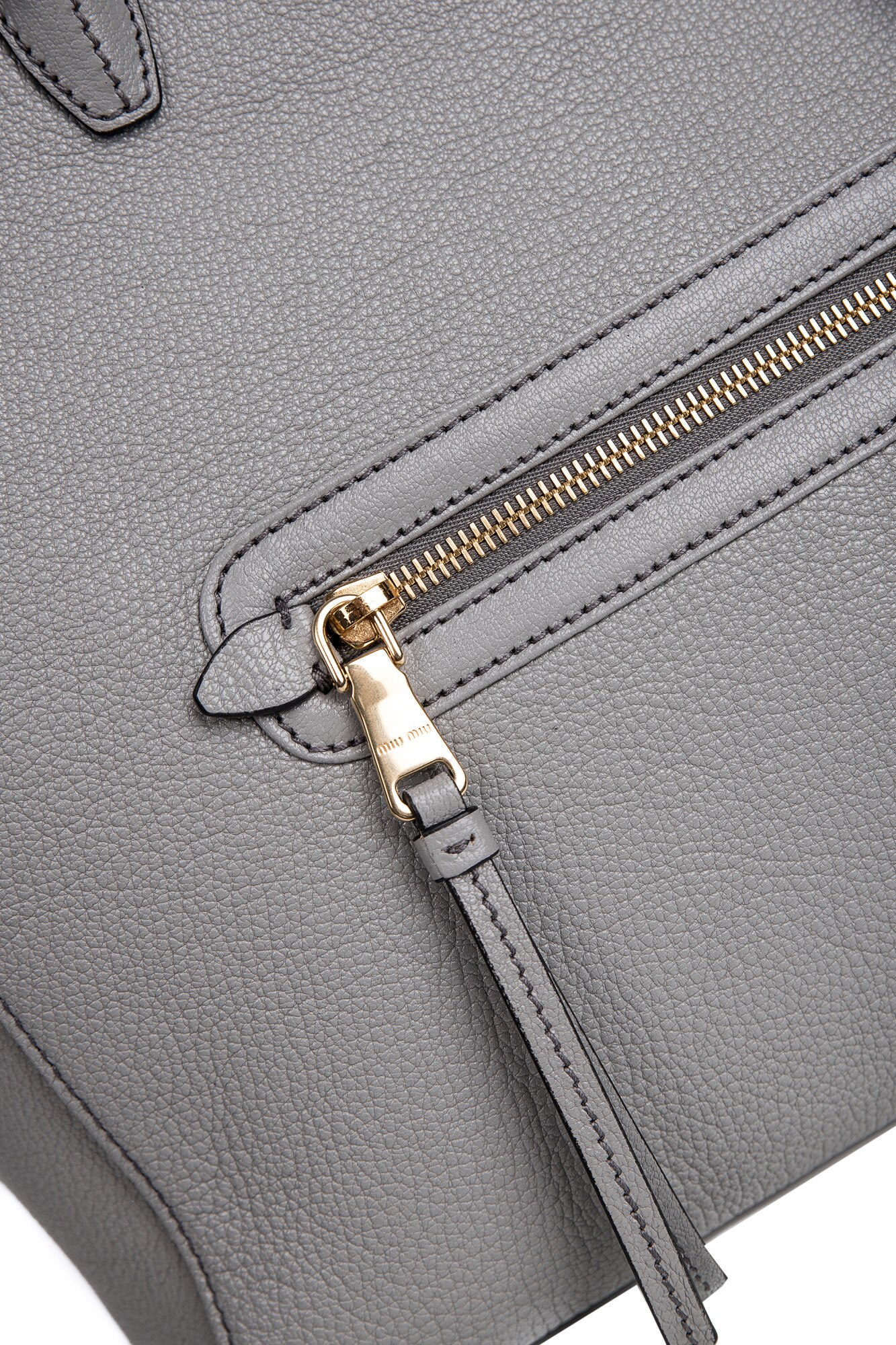 Geanta shopper Miu Miu, dimensiune mare, piele gri - eMAG.ro