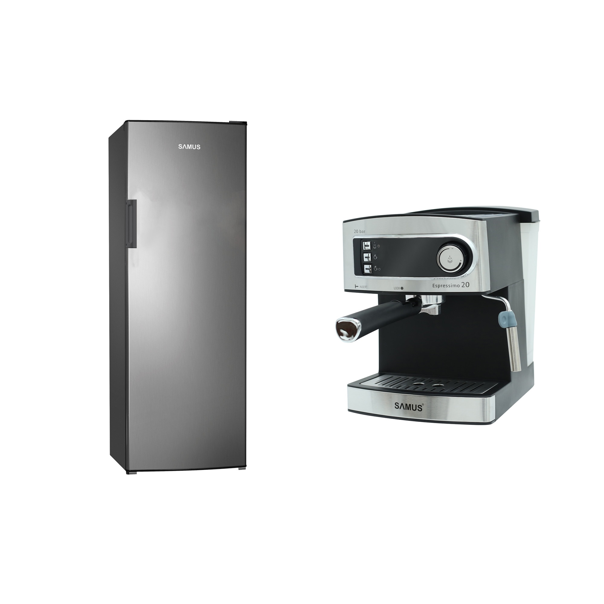 Pachet Frigider Racitor Samus SRX-450A++ si Espressor Samus Espressimo ...