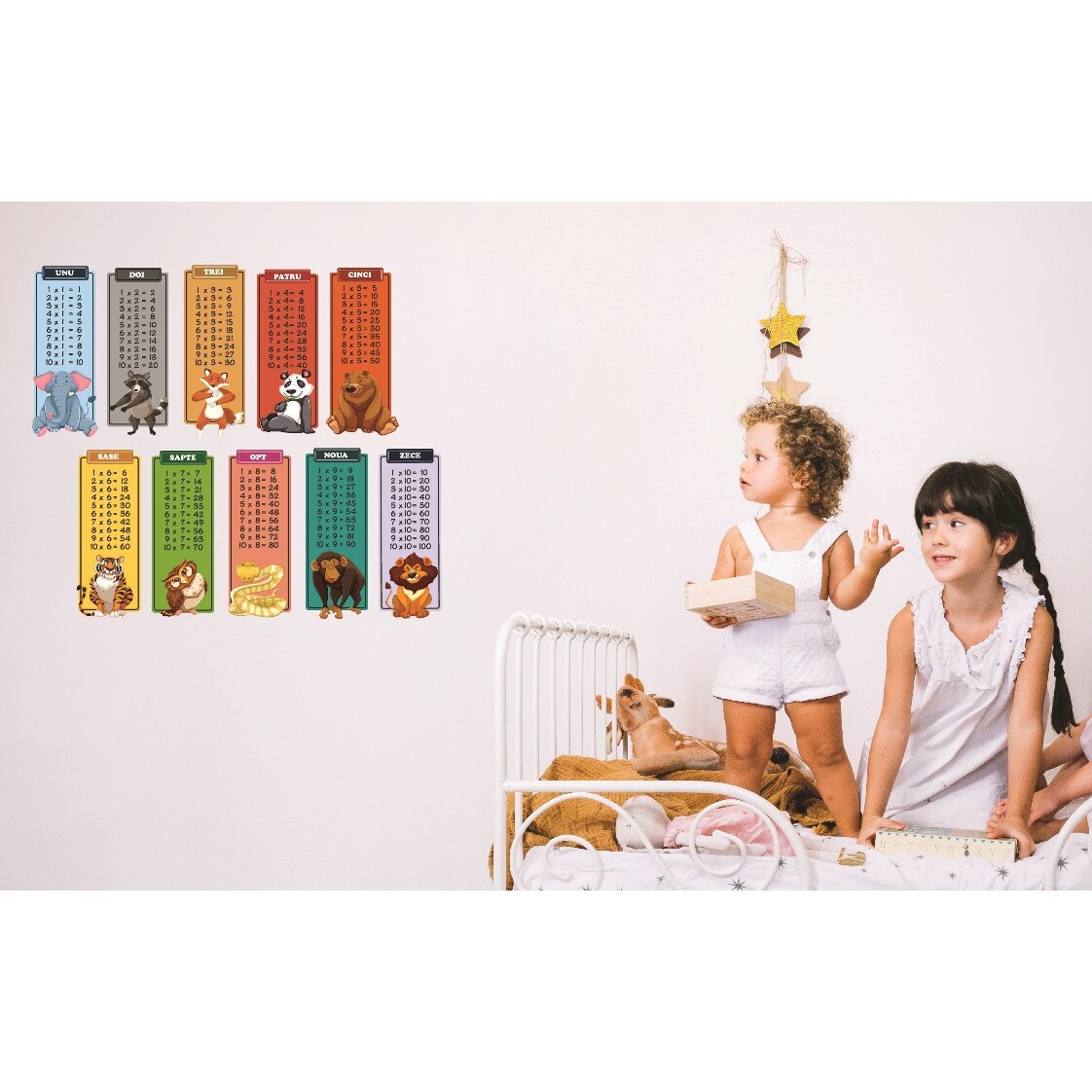 Sticker educativ - Numere, tabla inmultirii si animale - eMAG.ro