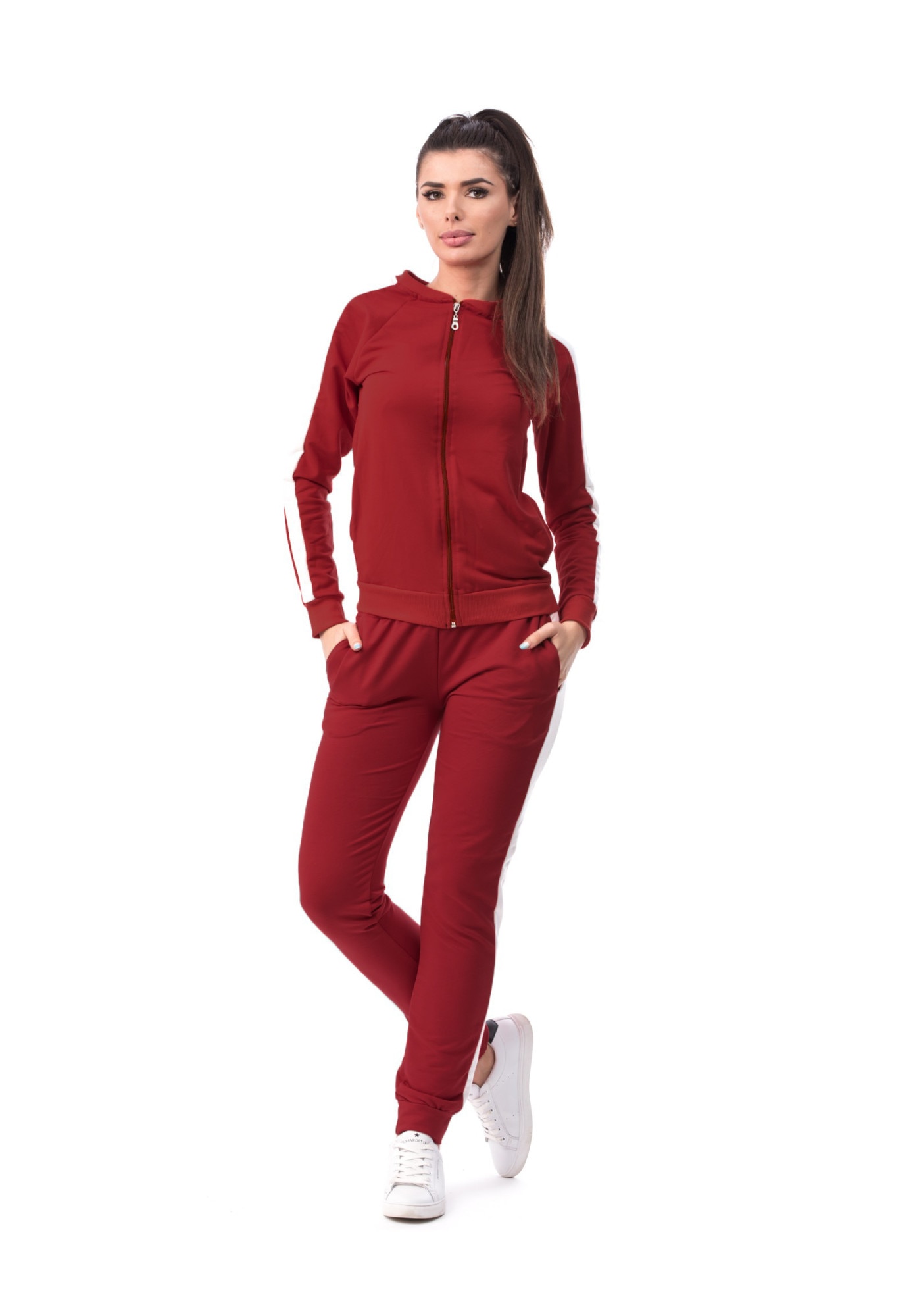 Trening dama Terry Brown, bumbac,grena,XL - eMAG.ro