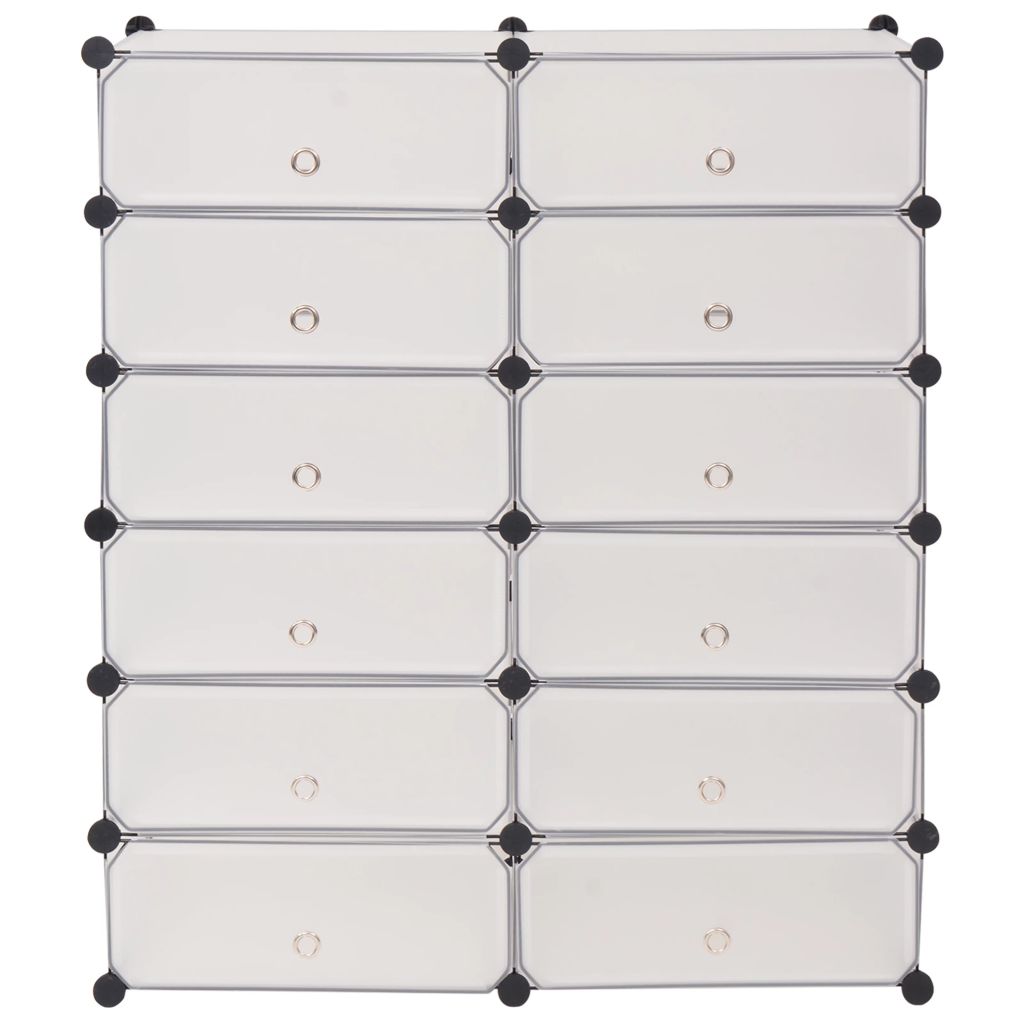 Pantofar compartimentat, vidaXL, Plastic/Otel, 92 x 37 x 105 cm, Alb ...