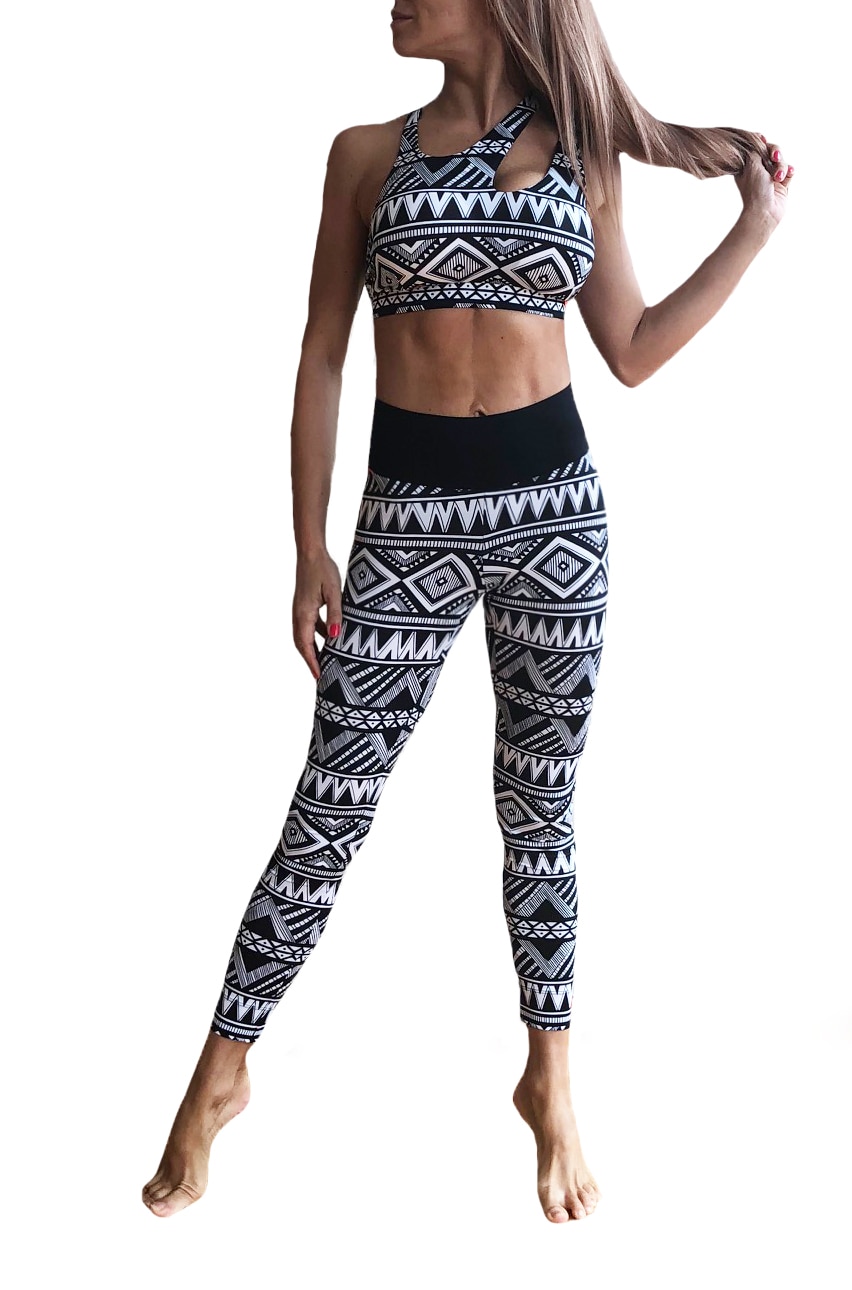 Клин Ana Hata Power, с Push up ефект, висока талия, черен/бял, M - eMAG.bg