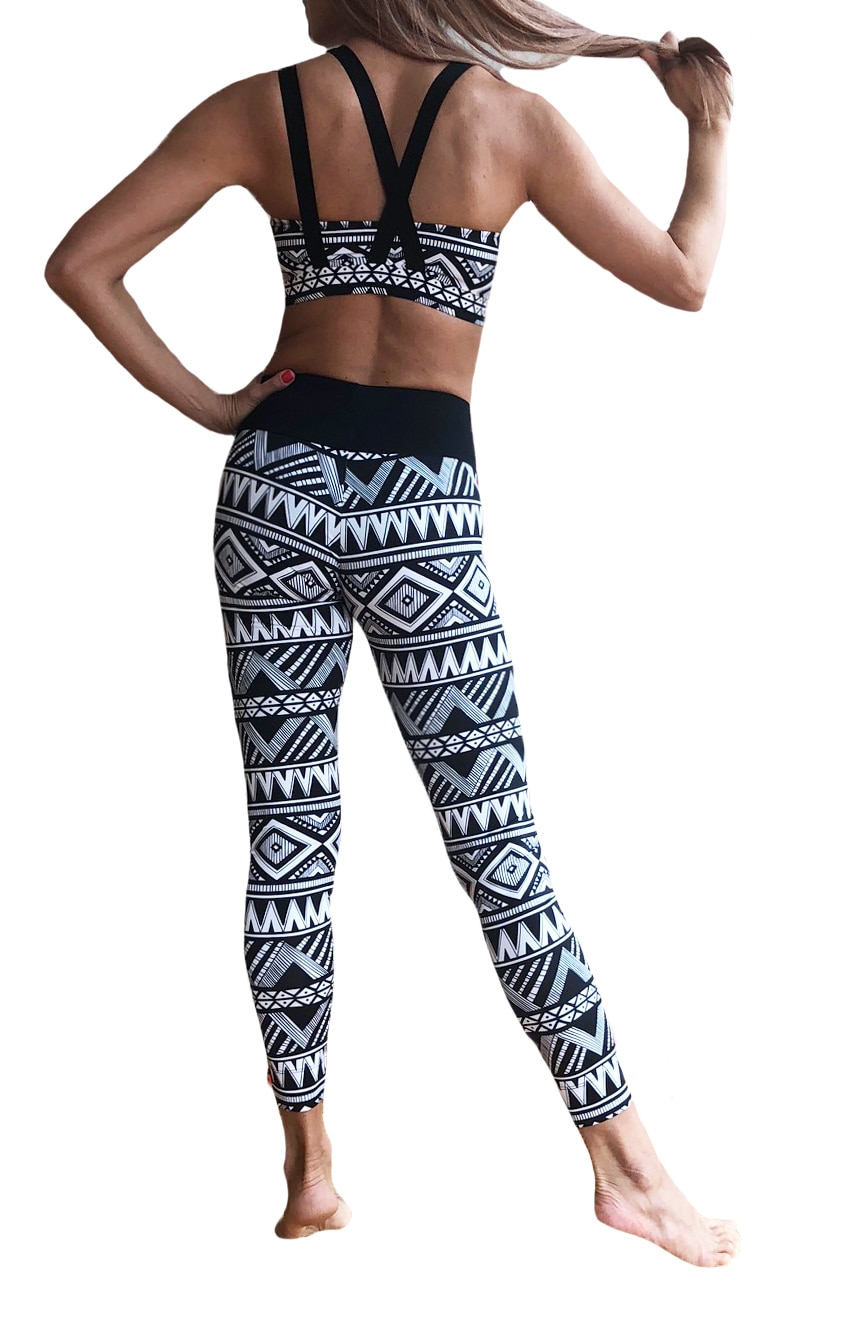 Клин Ana Hata Power, с Push up ефект, висока талия, черен/бял, M - eMAG.bg