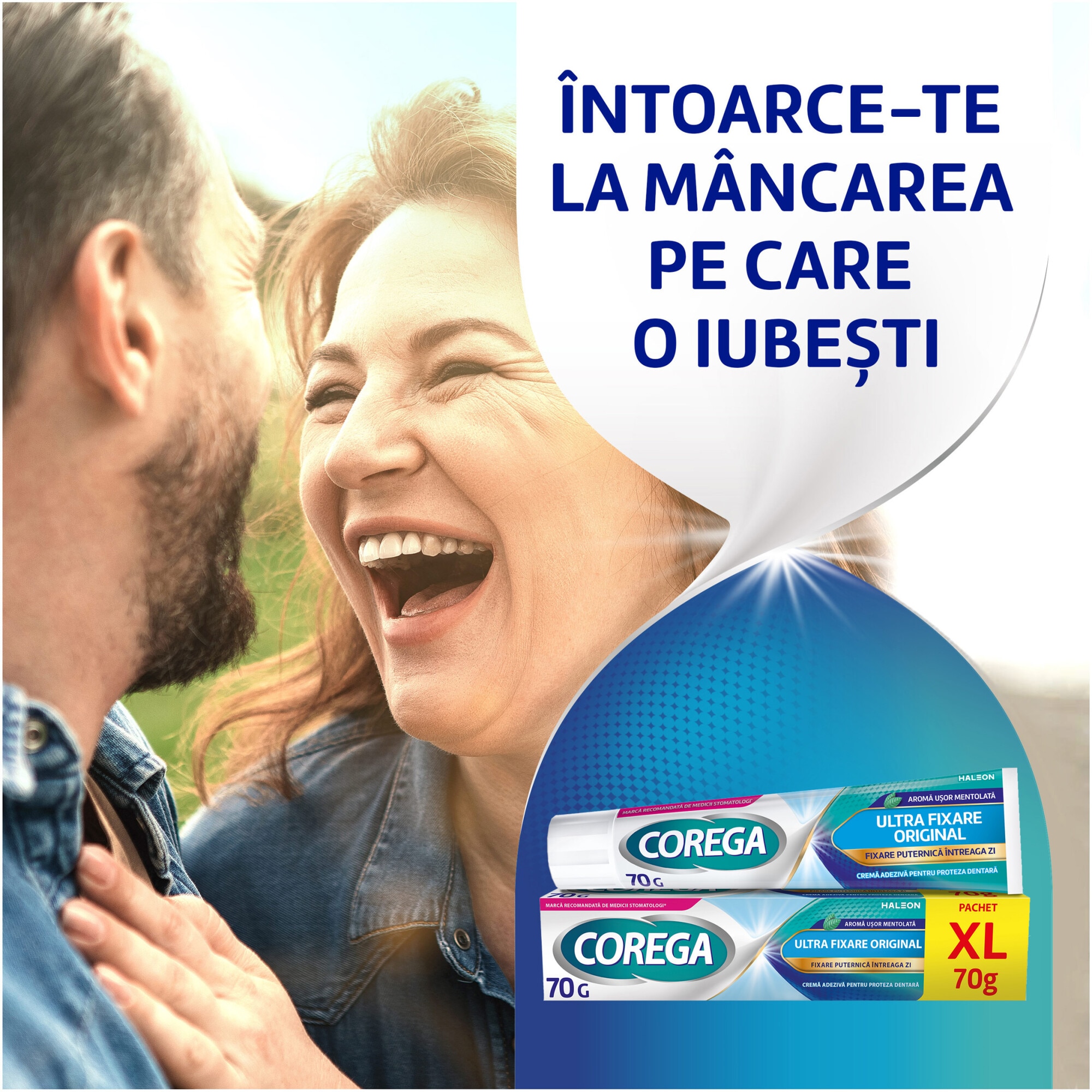 Crema adeziva pentru proteza dentara Corega Ultra Fixare Original, 70 g ...