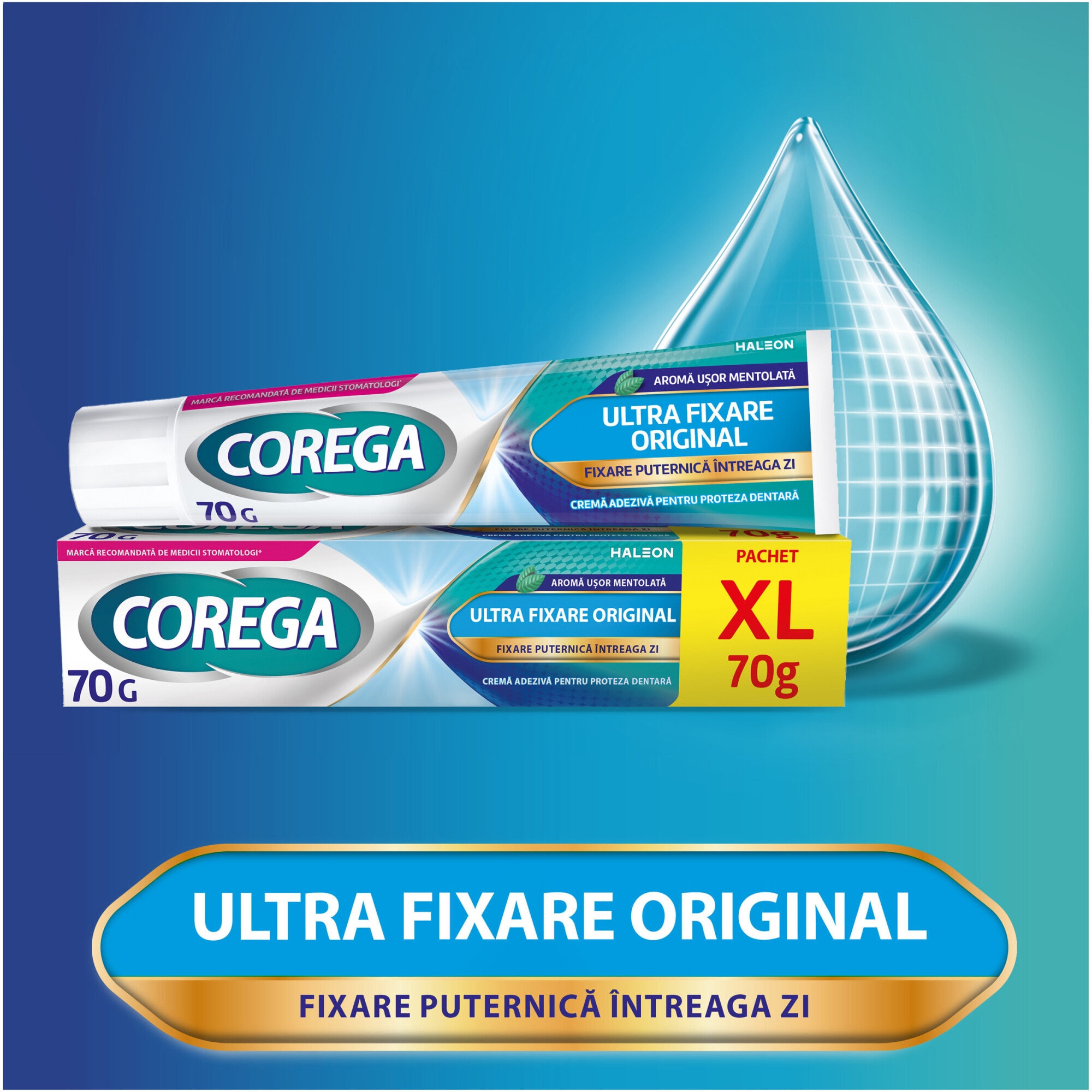 Crema adeziva pentru proteza dentara Corega Ultra Fixare Original, 70 g ...