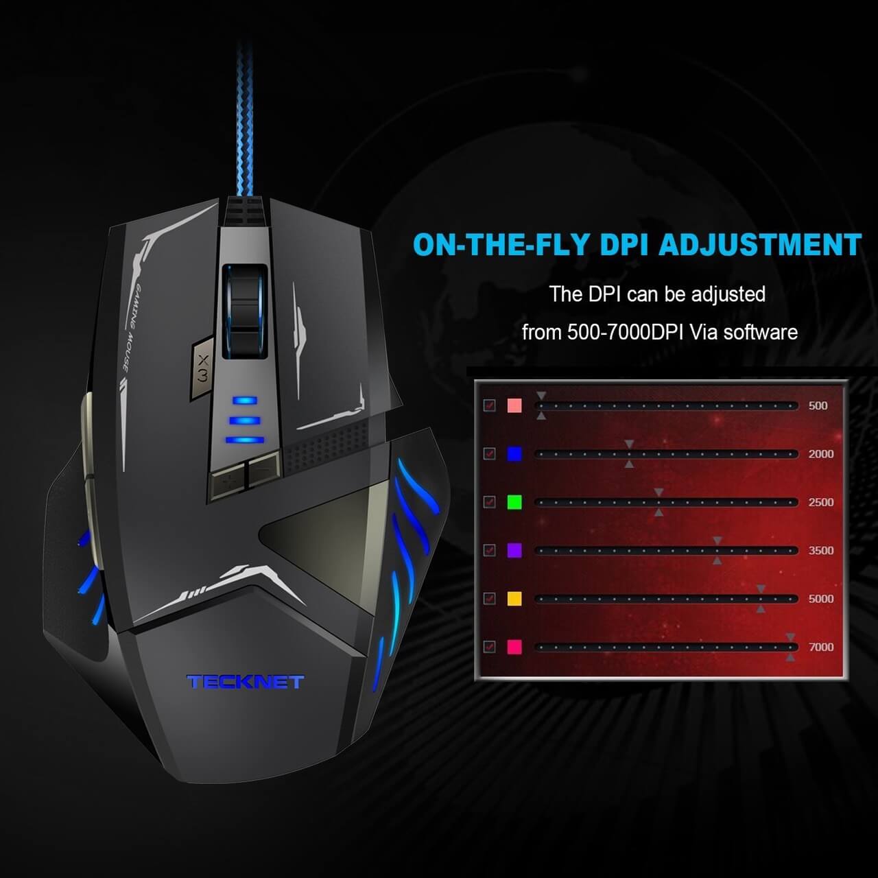 TeckNet M008 Laser Gaming Mouse - геймърска лазерна мишка (за Mac и PC ...