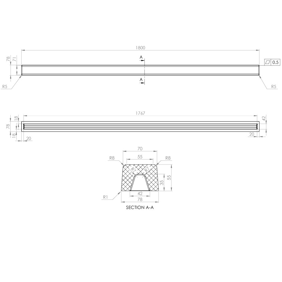 Prag dus din granit 1,80 m bej - eMAG.ro