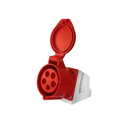 Priza aplicata, industriala, 5P, 380V, 16A, rosie - eMAG.ro