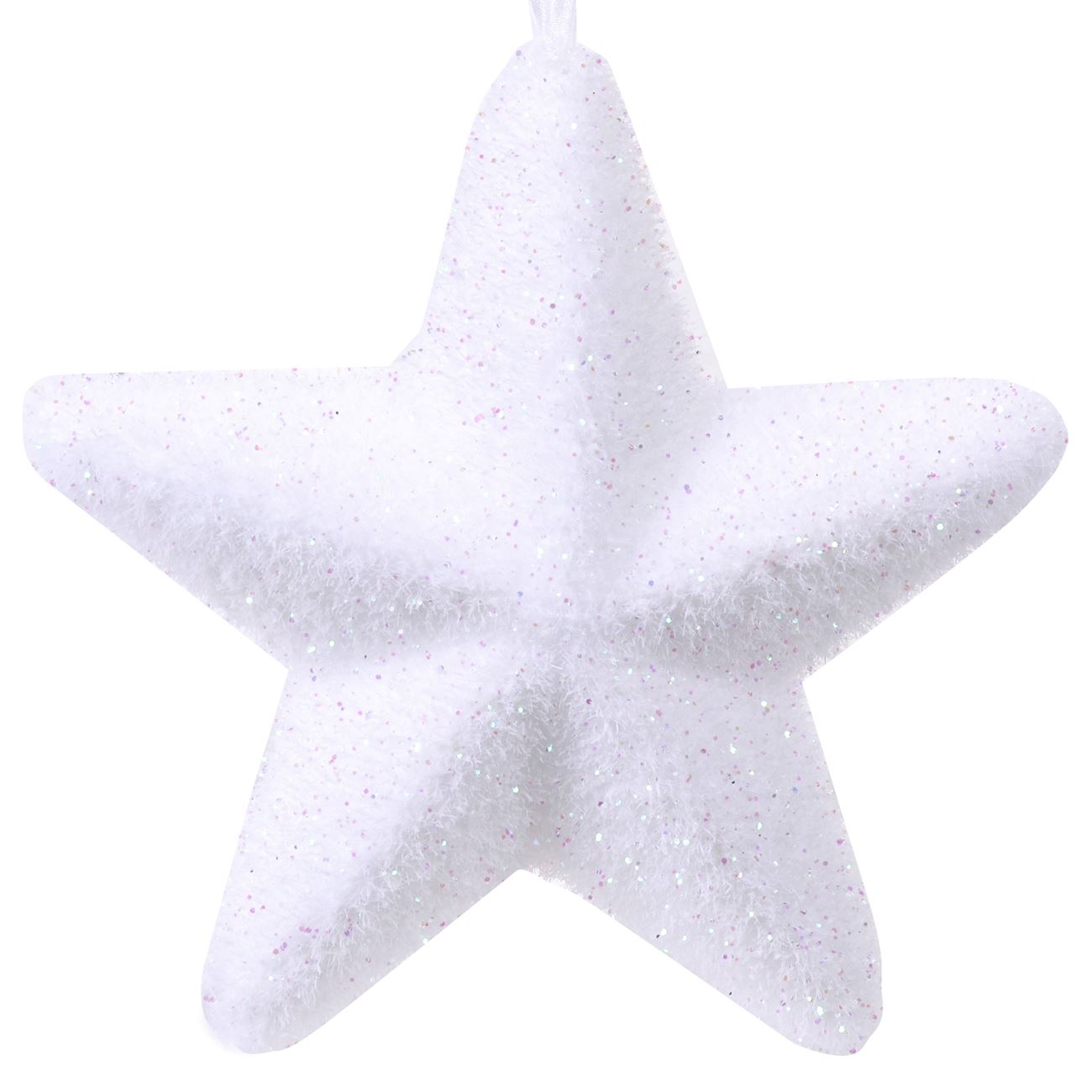 Stea ornamentala de Craciun alba, DecorCasa, 19 cm - eMAG.ro
