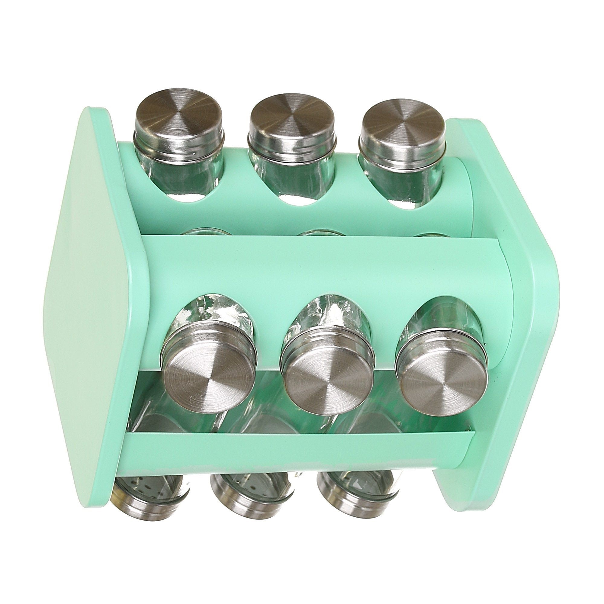 Recipiente pentru condimente cu suport rotativ verde, 12 buc/set - eMAG.ro