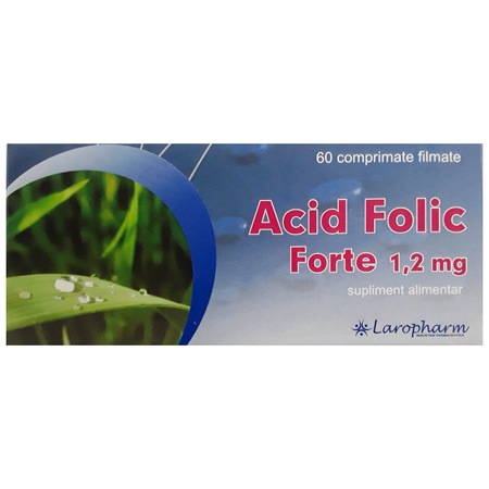 Acid folic forte 1,2 mg, 60 comprimate, Laropharm - eMAG.ro