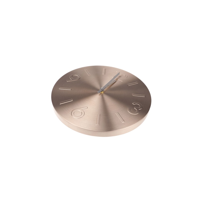Ceas perete din Aluminiu, cu limbi negre, D35cm, culoare bronz - eMAG.ro