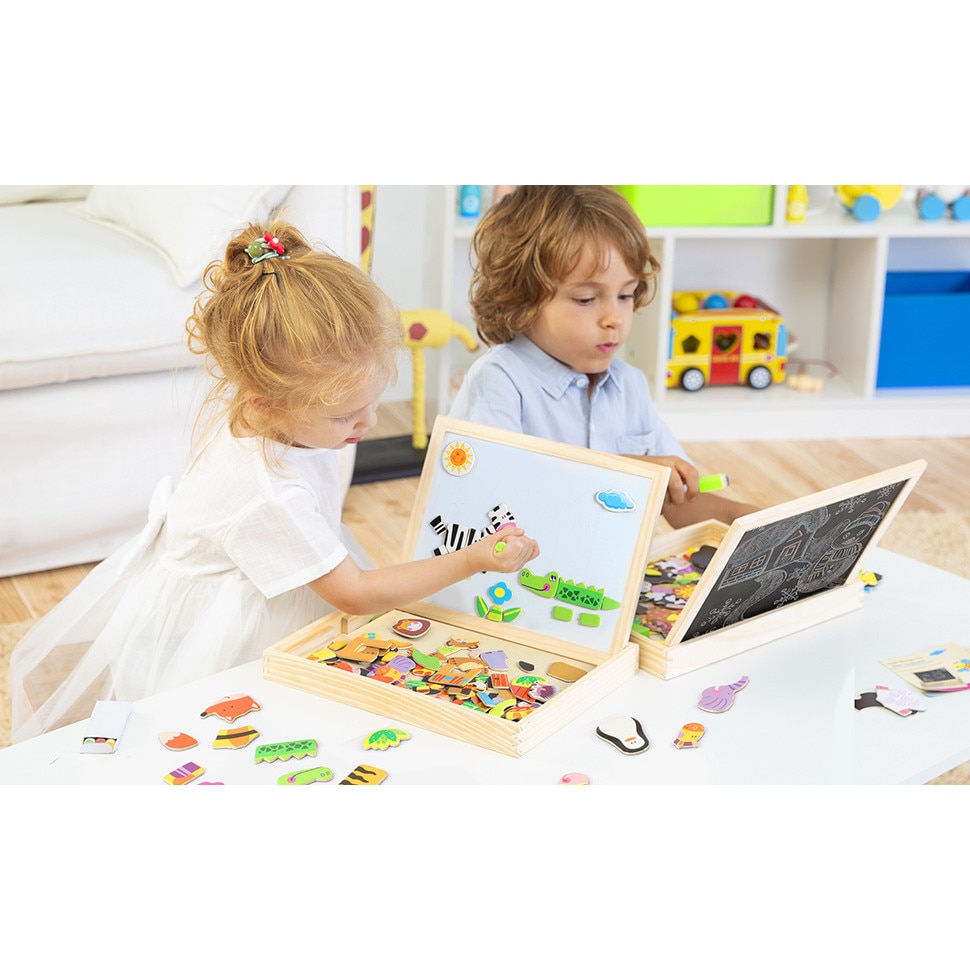 Tabla Multifunctionala AKU 2 Fete 183 piese, + Set Litere Cifre ...