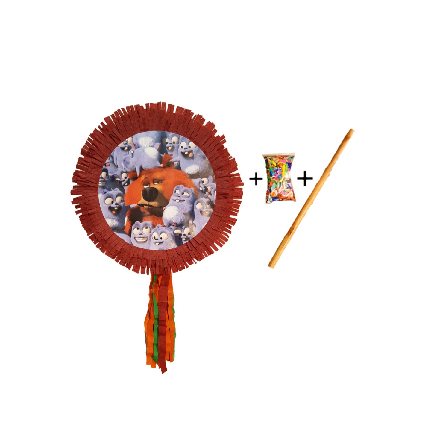 PinaStar Pinata, Grizzy és a Lemmingek, bottal és konfettivel ajándékba ...