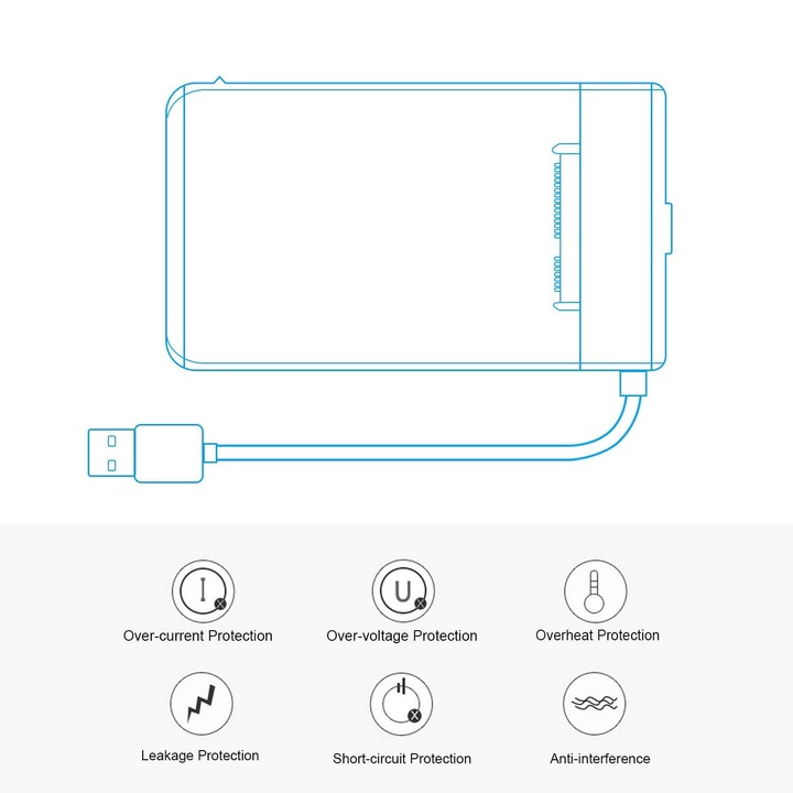 TeckNet UD025 USB 3.0 Hard Drive Disk Enclosure - външна кутия за 2.5 ...
