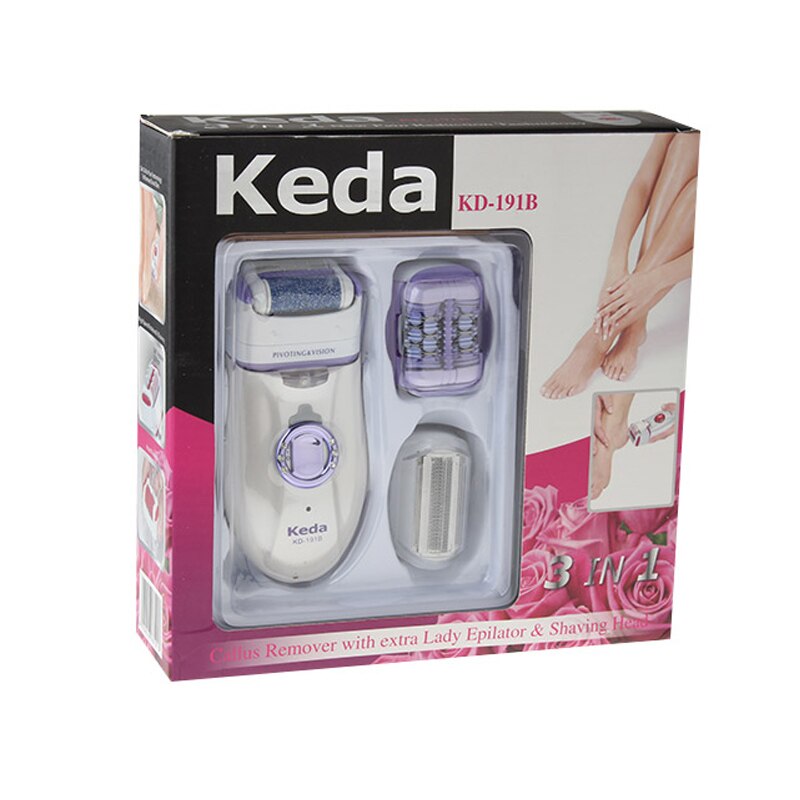 Epilator 3 in 1 Keda, acumulator 8000 mAh, 3 capete incluse - eMAG.ro