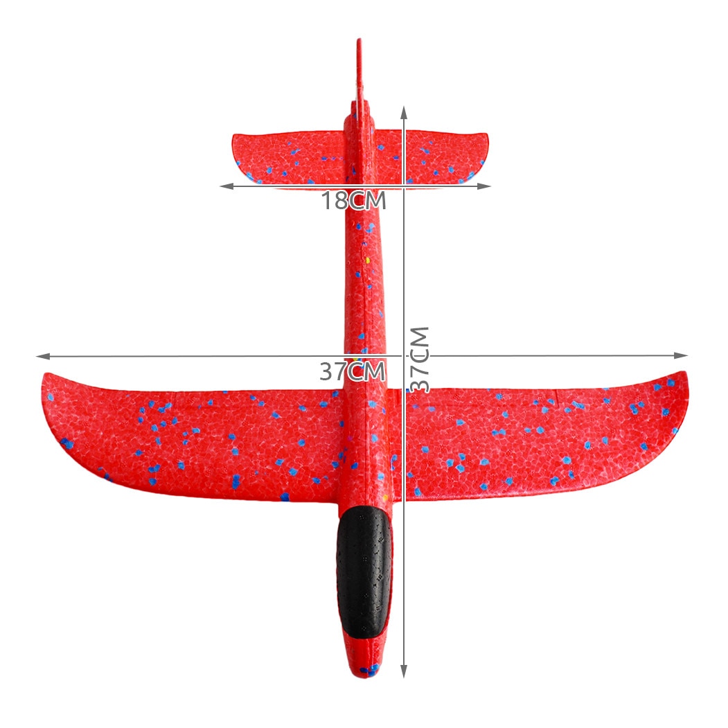Avion planor din spuma, Iso Trade, 37 x 37 cm, Styrofoam, Rosu - eMAG.ro