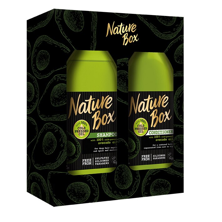 Set cadou Nature Box Avocado: Sampon, 385ml + Balsam, 385ml - eMAG.ro