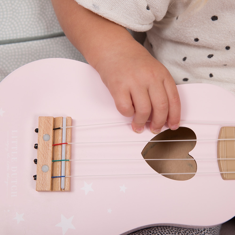 Jucarie chitara Little Dutch de lemn pentru copii, Roz - eMAG.ro