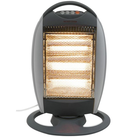 Radiator halogen Home FK 21, 1200 W, 3 trepte de putere, negru cu gri ...