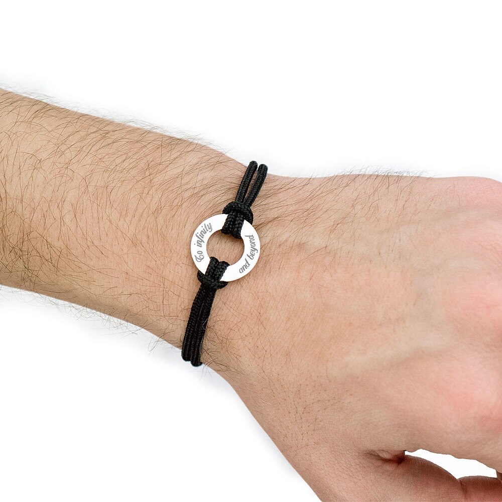 Bratara paracord personalizata Graveaza Povestea Ta, Argint 925 Rodiat ...