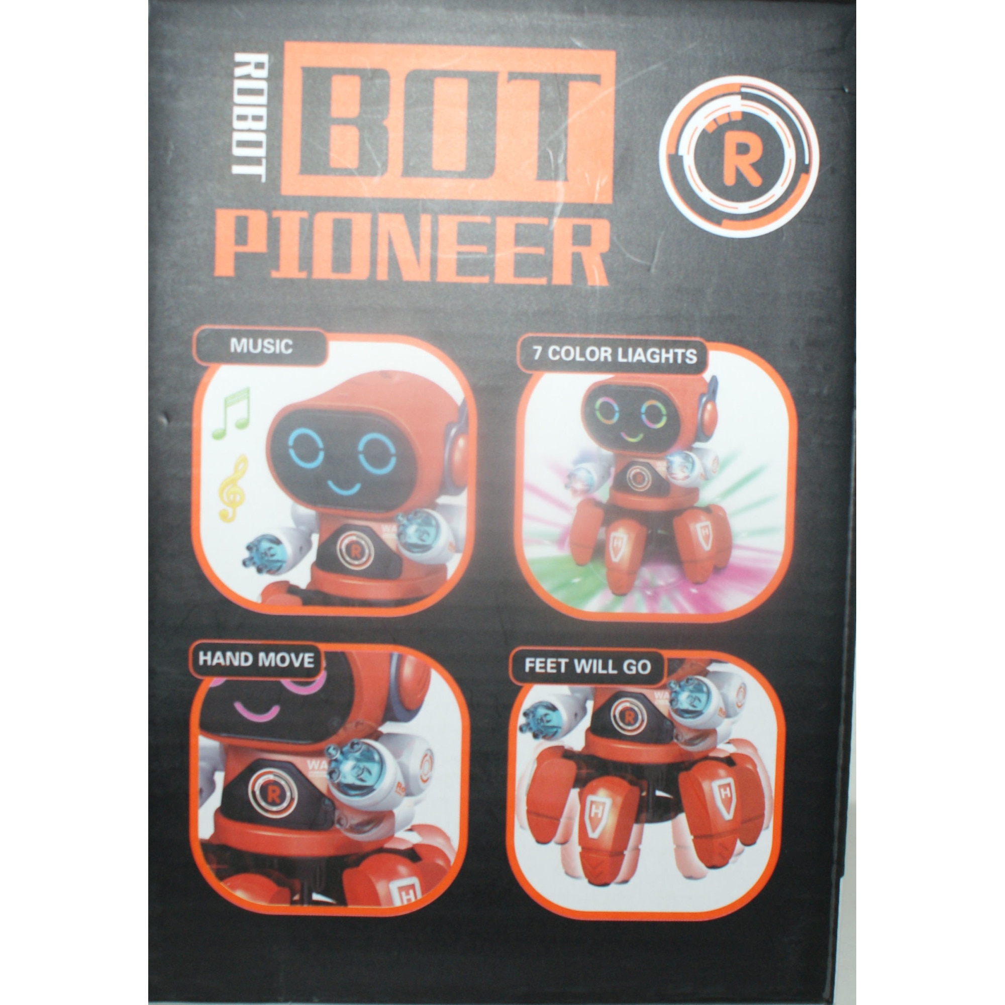 Robot Bot Pioneer cu muzica si lumini, portocaliu - eMAG.ro