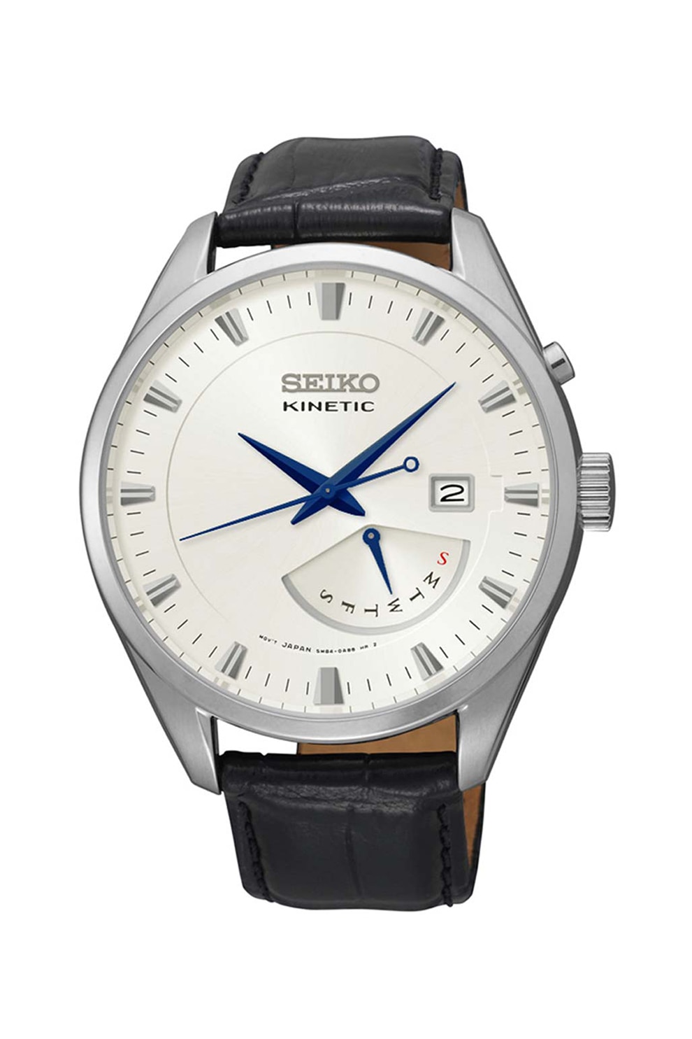 Seiko, Аналогов часовник с кожена каишка, Черен - eMAG.bg