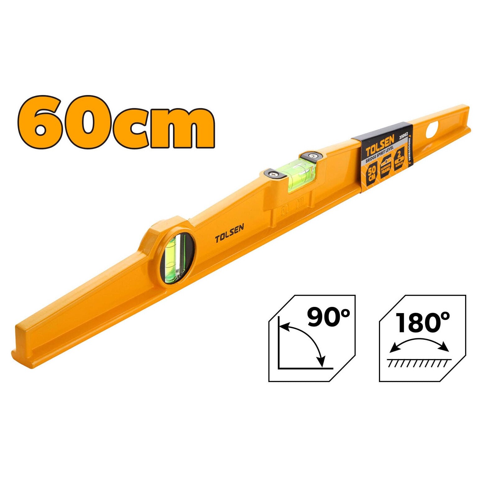 Nivela punte TOLSEN 60cm, cadru din aluminiu usor si rezistent, cu 2 ...