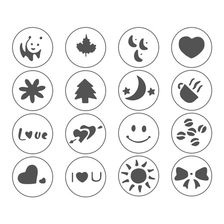 Set 16 sabloane decorative pentru cafea si prajituri, Skycandle ...