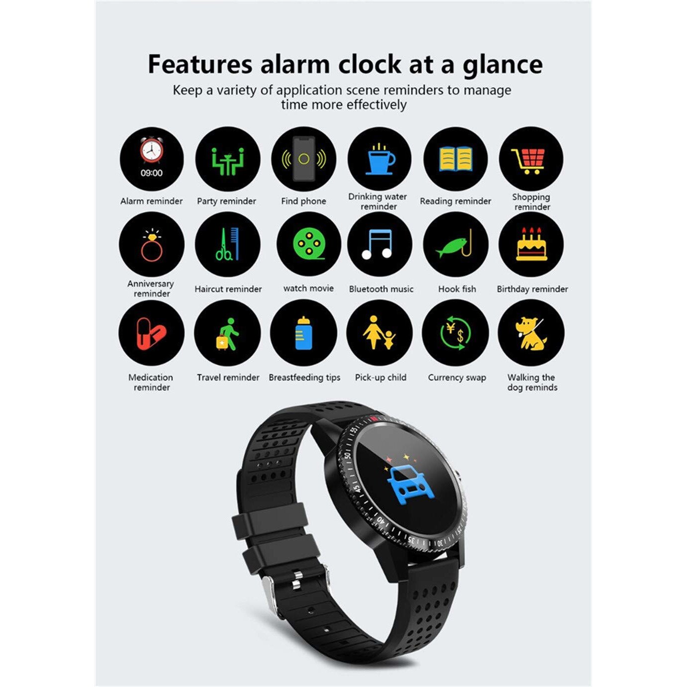 Smartwatch T1, bluethooth 4.0, masoara tensiunea arteriala, calorii ...