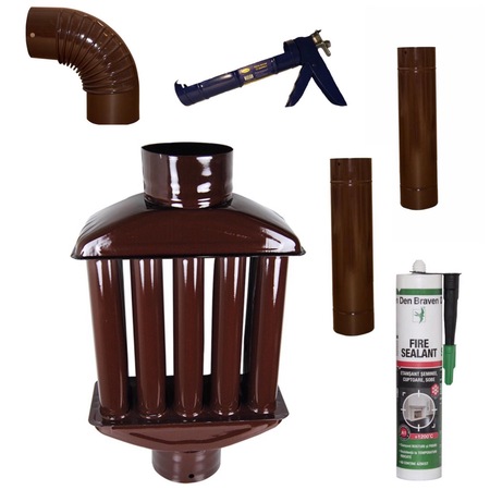 Pachet Recuperator caldura din tabla emailata 130 mm + 2 x Burlan 90cm ...