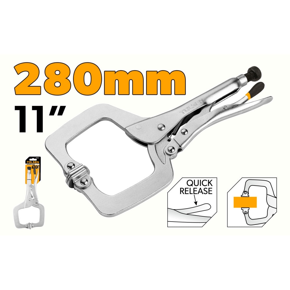 Cleste autoblocant pentru sudura tip C 280 mm Cr-V cu eliberare rapida ...