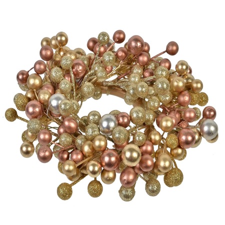 Coronita lumanari Craciun cu globuri colorate lucioase, DecorCasa, 22 ...