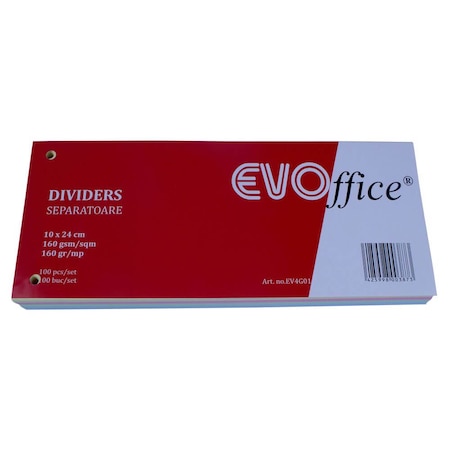 Set 500 Separatoare din Carton EVOffice, Dimesiune 10x24 cm, Culoare ...