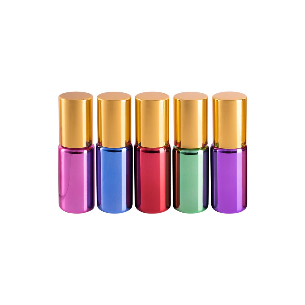 Set 5 recipiente cosmetice sticlute roll on uleiuri esentiale, 5 ml ...