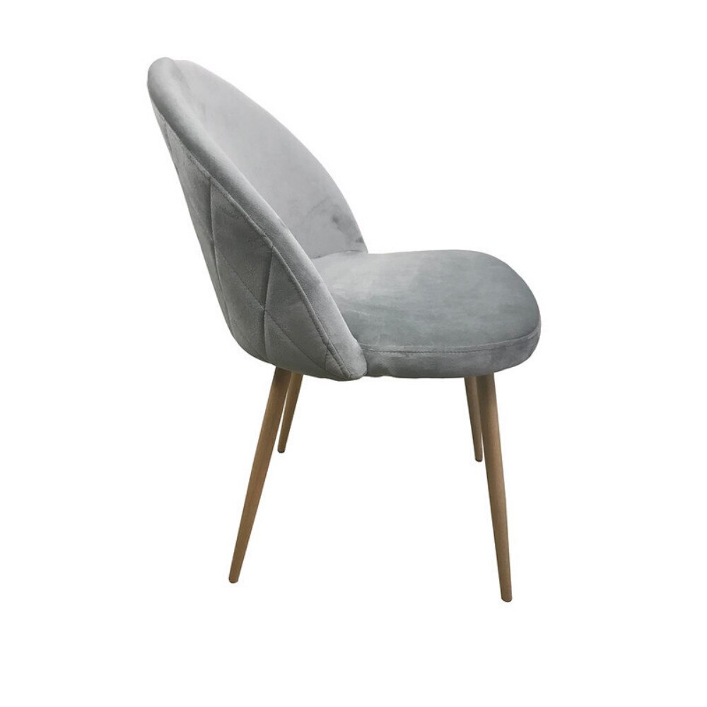 Scaun dining Tacy, picioare metal, catifea, gri - eMAG.ro