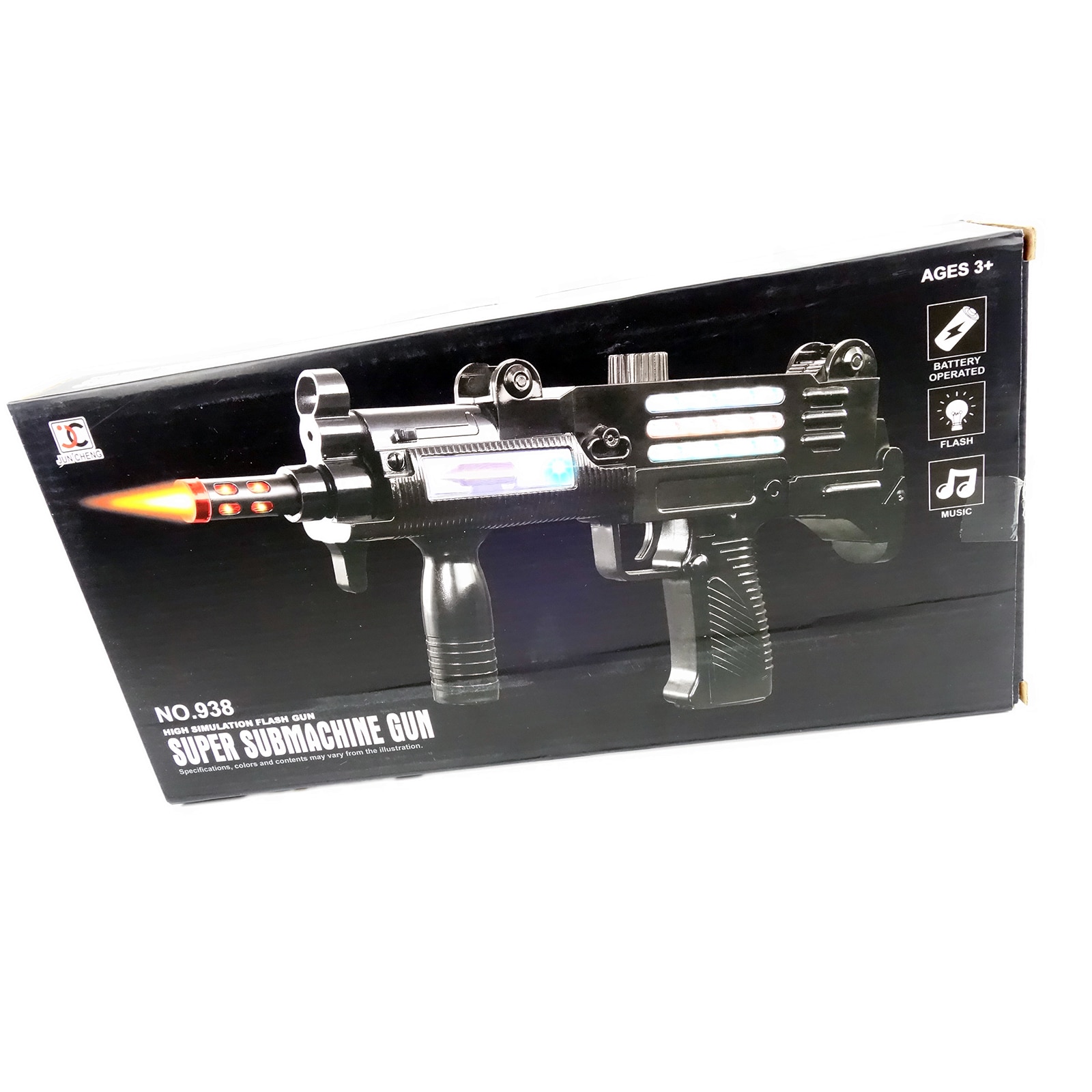 Mitraliera automata, model UZZI, cu luminite, sunete si vibratii, 35 cm ...