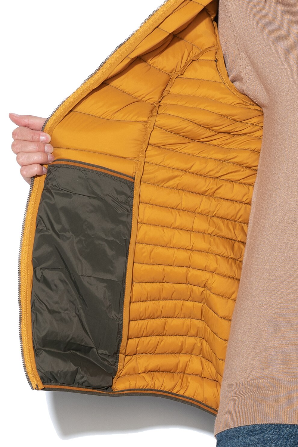 Northland, Geaca cu umplutura de puf si gluga Larina, Verde militar, 42 ...